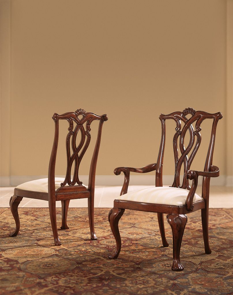 PIERCED BACK ARM CHAIR