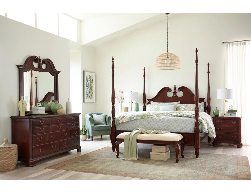 PEDIMENT POSTER KING BED COMPLETE